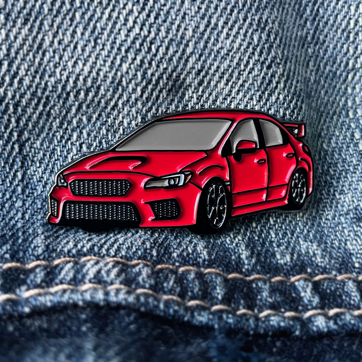 WRX STI 4th Gen (Red) Car Lapel Enamel Pin – On Point Pins