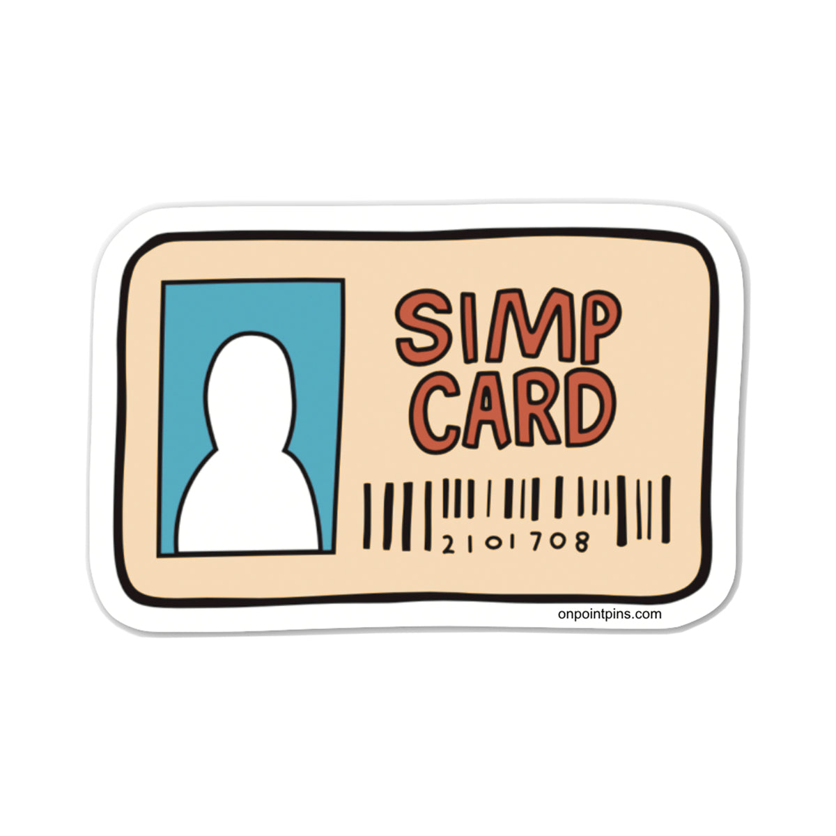 Simp Card Meme Die Cut Vinyl Sticker – On Point Pins