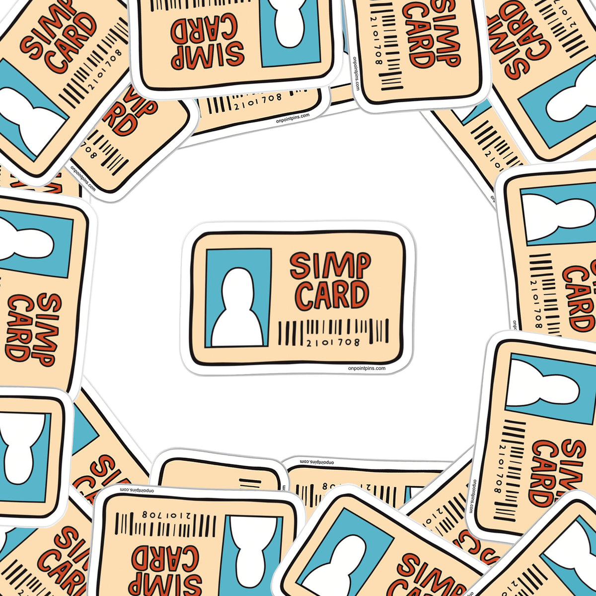 Simp Card Meme Die Cut Vinyl Sticker – On Point Pins